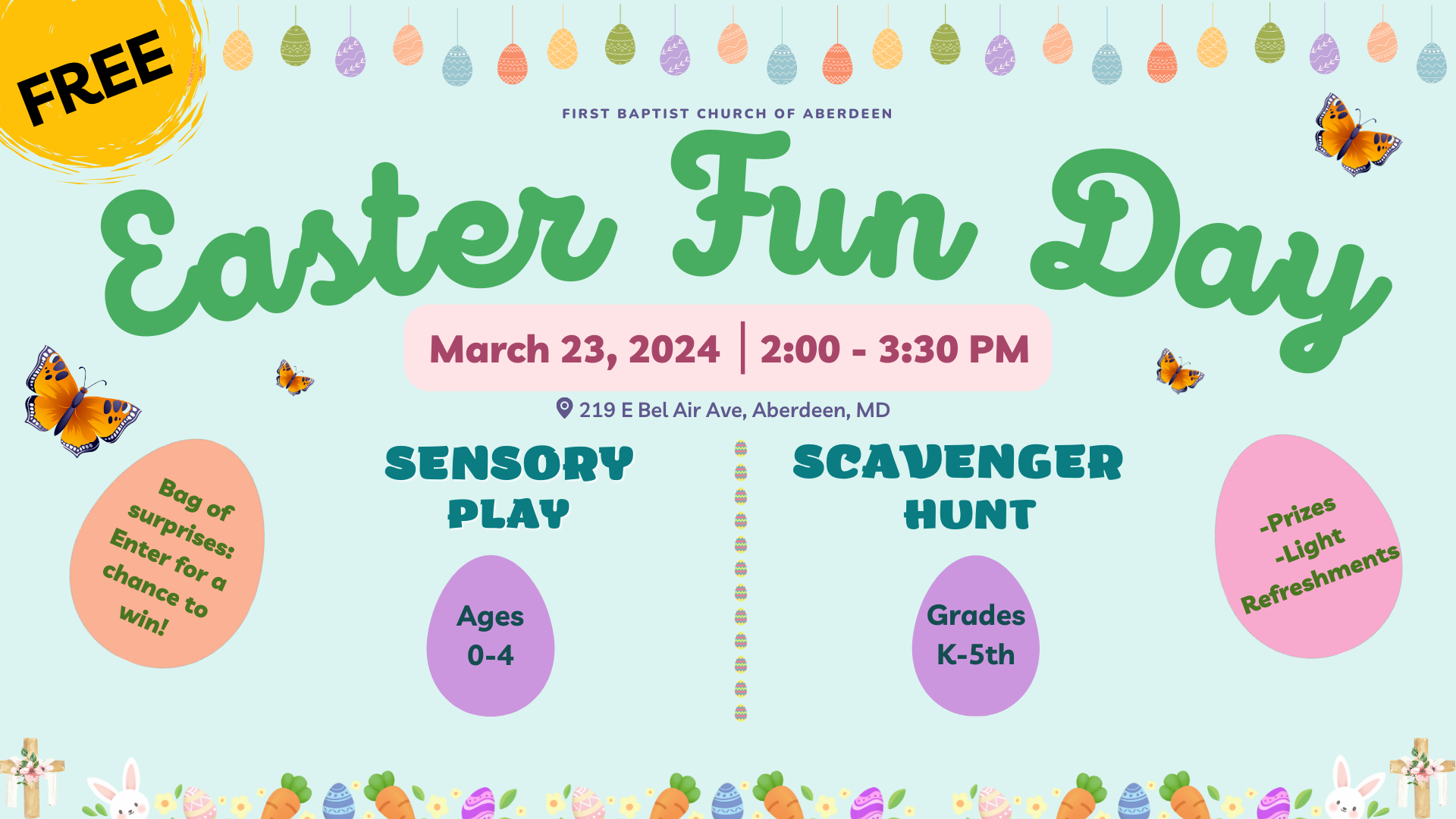 Easter Fun Day: Scavenger Hunt and Sensory Free Play - Aberdeen First ...
